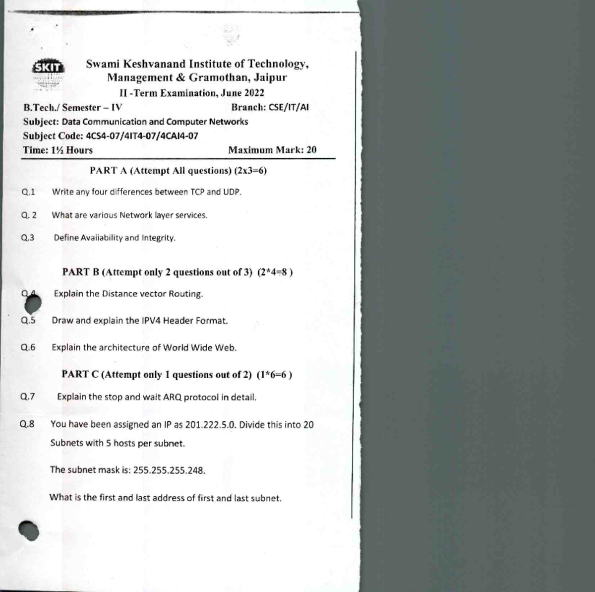 Questions - this is a question paper with answers - Computer Science SL ...