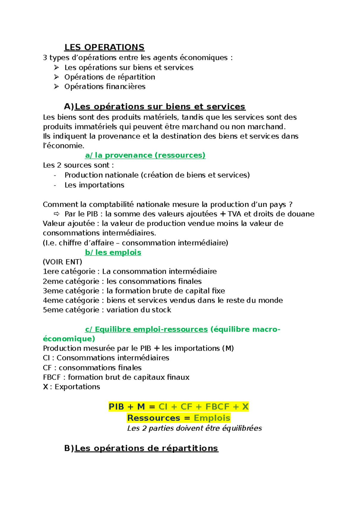 LES Operations - LES OPERATIONS 3 types entre les agents : Les sur ...