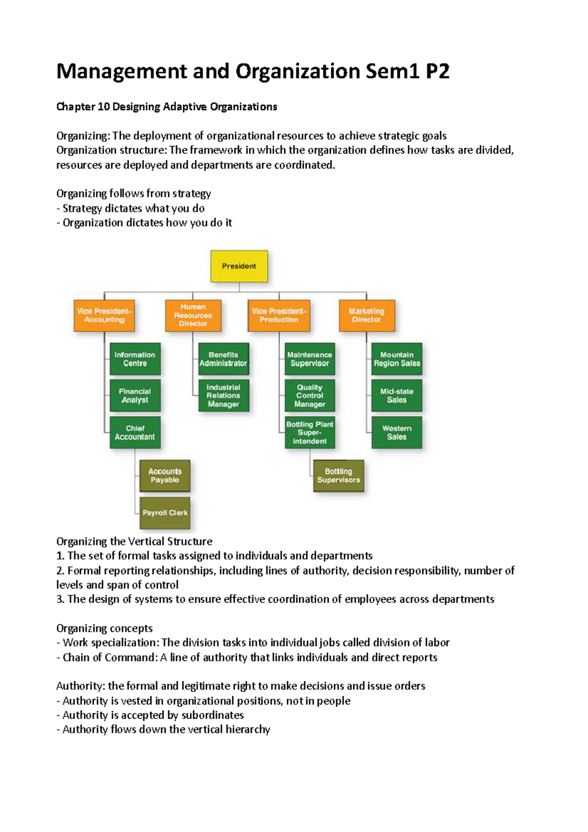 Summary management, richard l. daft, Chapters 9, 10, 14 and 16, Block 2 ...