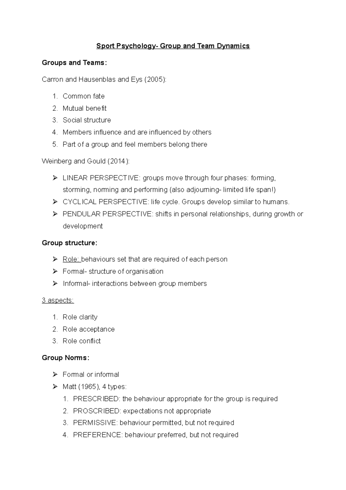 Group and team dynamics- sport psychology - Sport Psychology- Group and ...