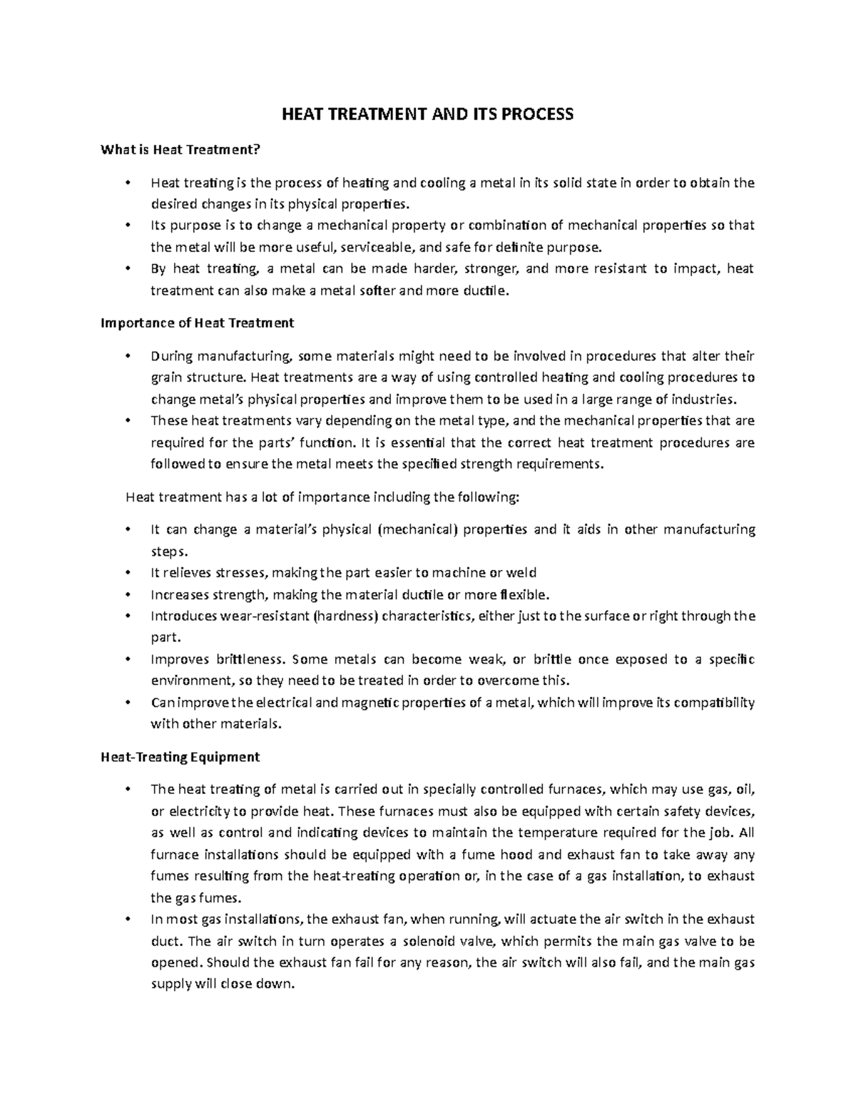Reviewer in Machine Tools and Processes 4 - HEAT TREATMENT AND ITS ...