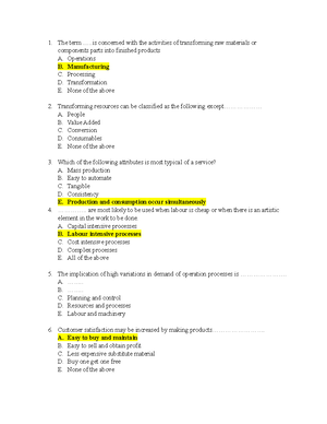 Strategic Operations Management- Assignment - K NUST - Masters ...