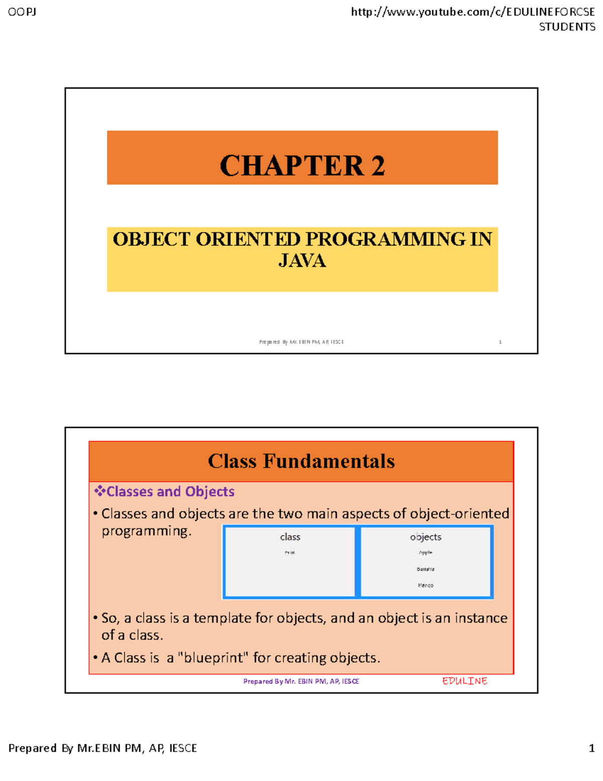 Module 2 chapter 2 java - STUDENTS CHAPTER 2 OBJECT ORIENTED ...