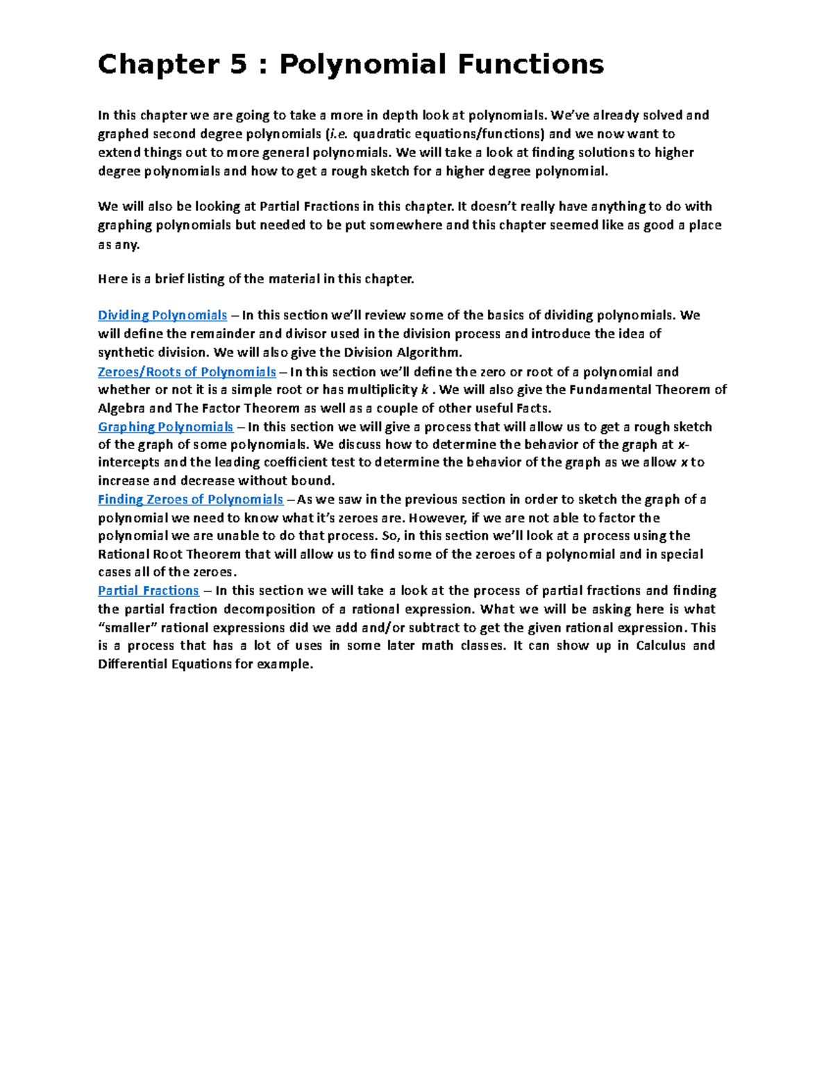 Polynomial functions graphing polynomials - Chapter 5 : Polynomial ...