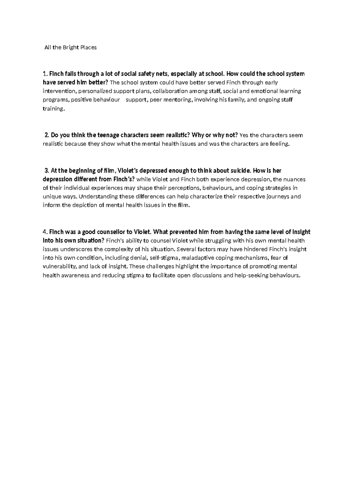 All the Bright Places - JHDHD - All the Bright Places Finch falls ...