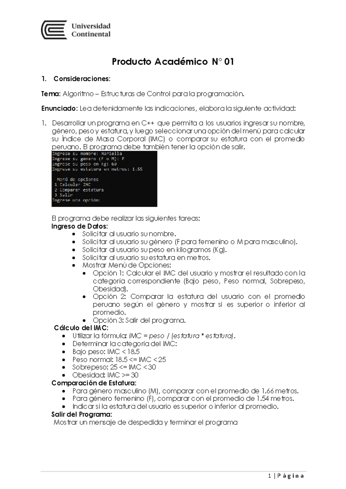 PA 01 Fundamentos Programacion ronald mamani rojass - Producto Académico N° 01 1 ...
