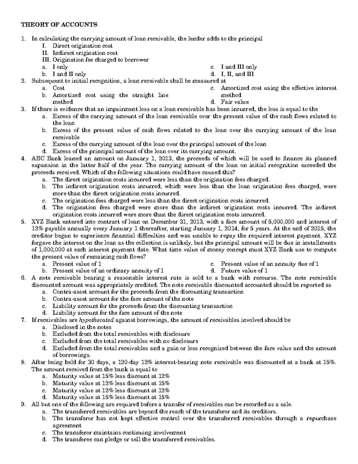 161346385 Impairment of Loans and Receivable Financing - THEORY OF ...
