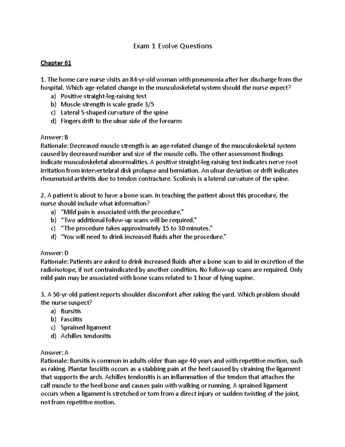 Exam 1 Evolve Questions - Exam 1 Evolve Questions Chapter 61 The home ...