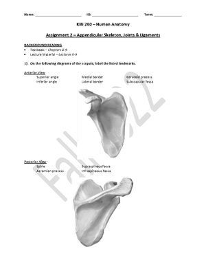 Assignment-1-1 - ANATOMY - Name: _________________________ ID ...