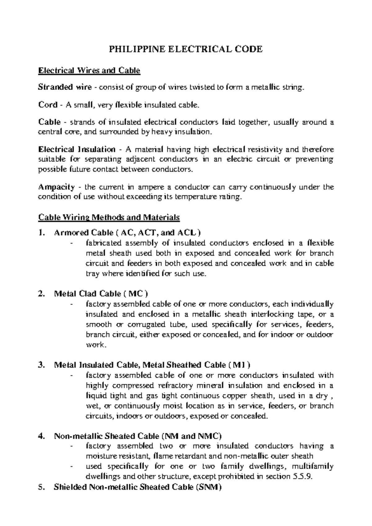 Philippine Electrical Code - PHILIPPINE ELECTRICAL CODE Electrical ...