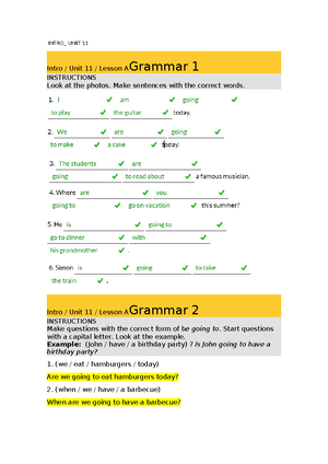 Unit 6 - MYELT MYELT - Intro / Unit 6 / Lesson AGrammar 1 INSTRUCTIONS Look at the map. Complete ...