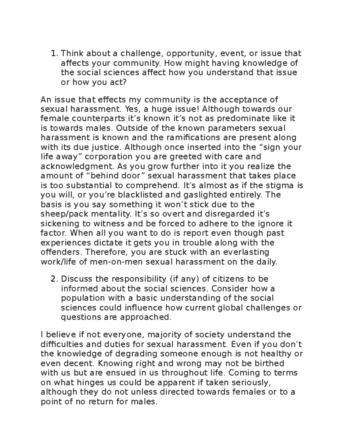 6-1 discussion - don't use - Think about a challenge, opportunity ...