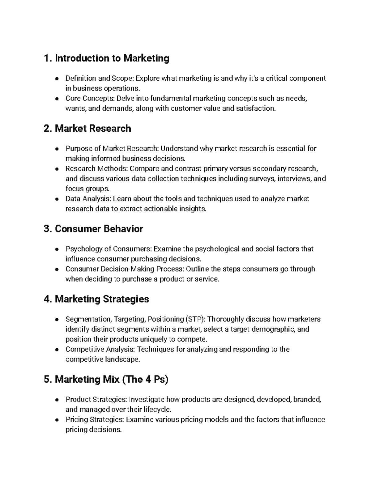 Study Guide 307 Final - 1. Introduction to Marketing Definition and ...
