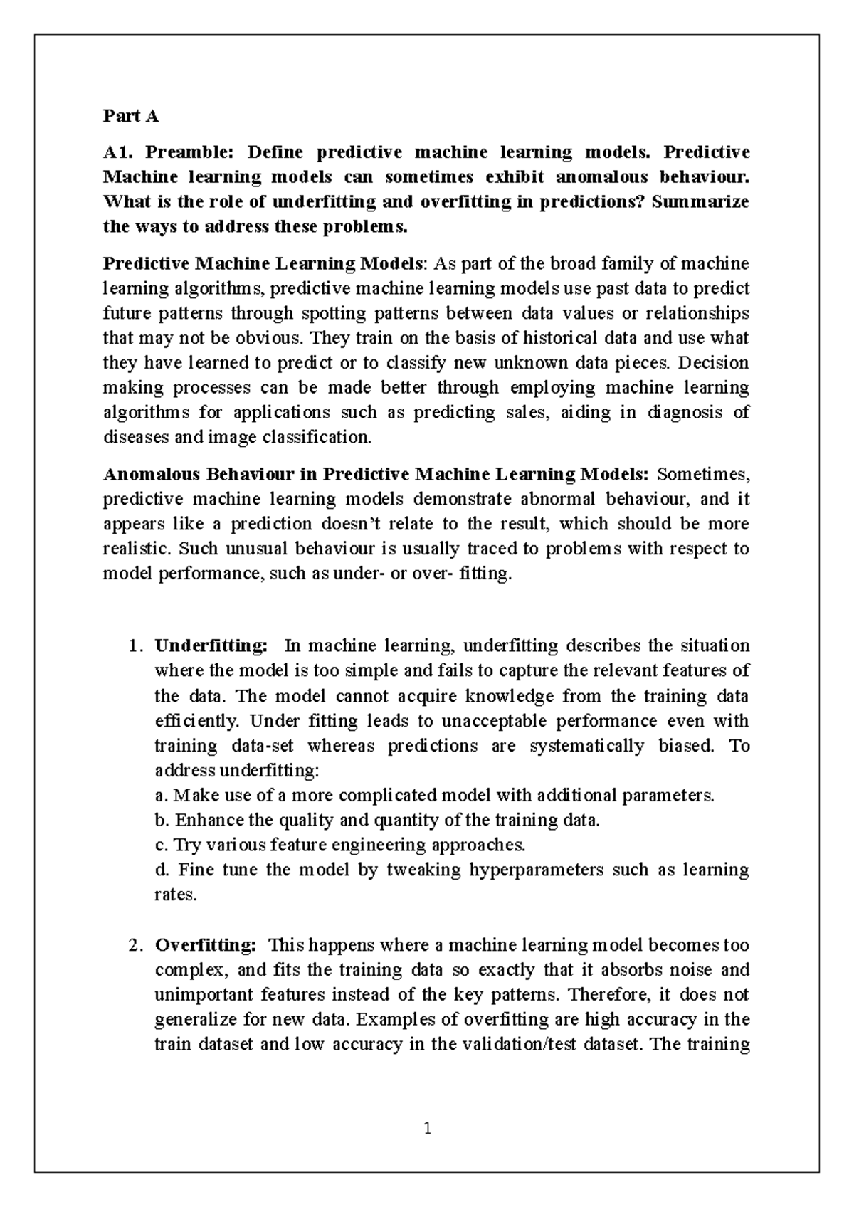 Ai assignment - artificial inteligents - Part A A1. Preamble: Define ...