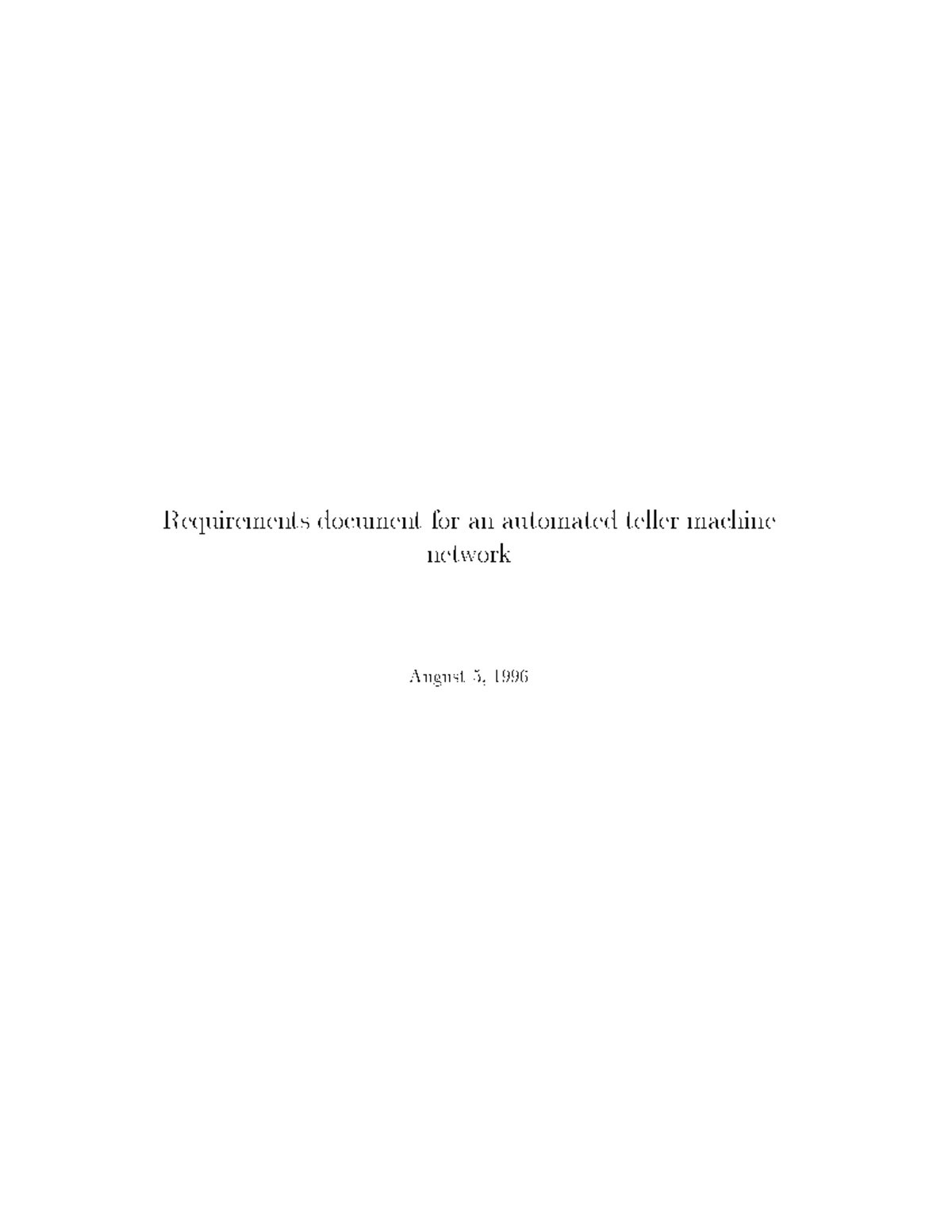 Atm SRS - SRS of atm - Requirementsdocumentforanautomatedtellermachine ...