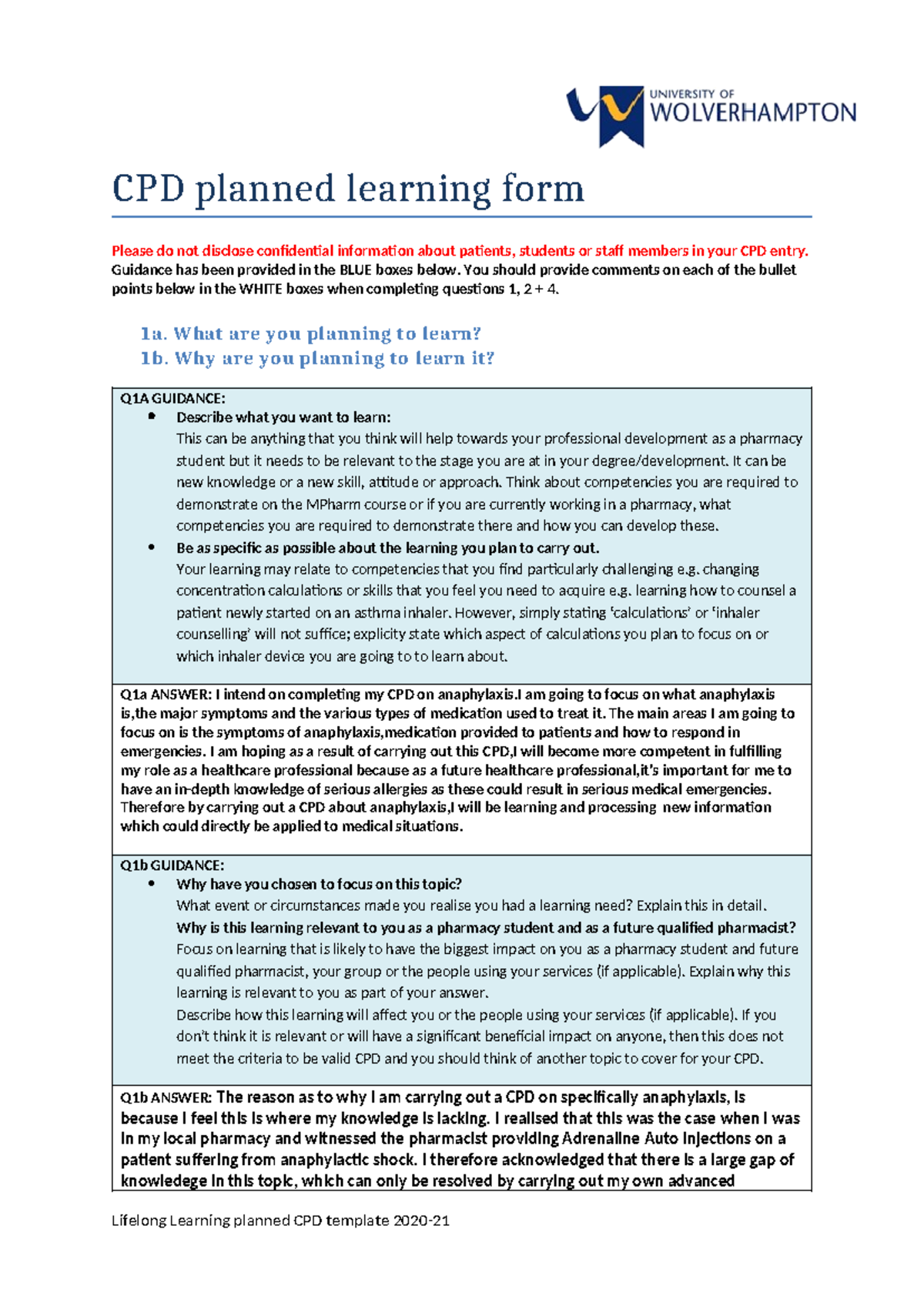 CPD Planned Learning form v2 (3)-1 - CPD planned learning form Please ...