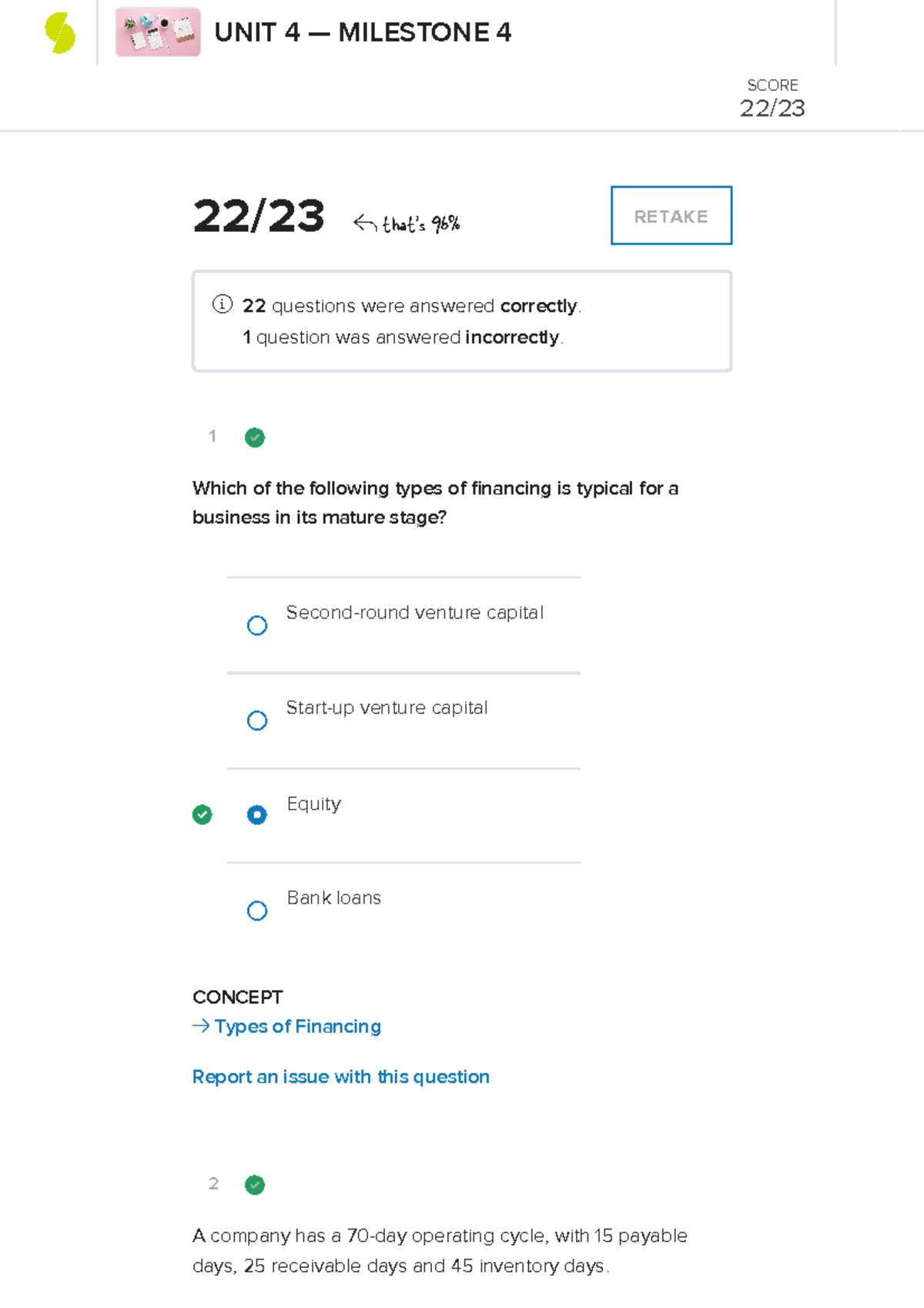 Principles of Finance UNIT 4 — Milestone 4 - 1 CONCEPT → Types of ...
