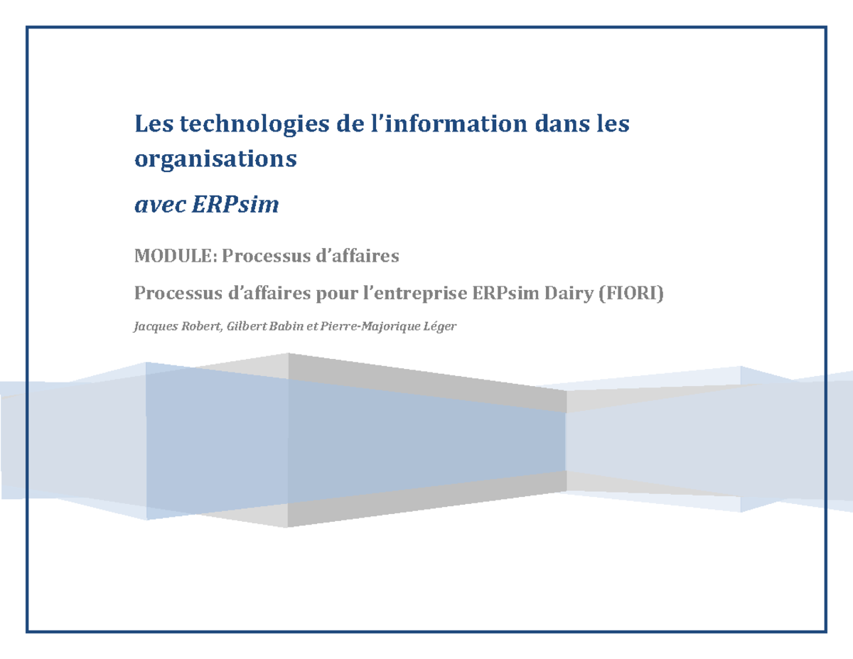 F3C. Processus ERP Dairy Fiori - Les technologies de l’information dans ...