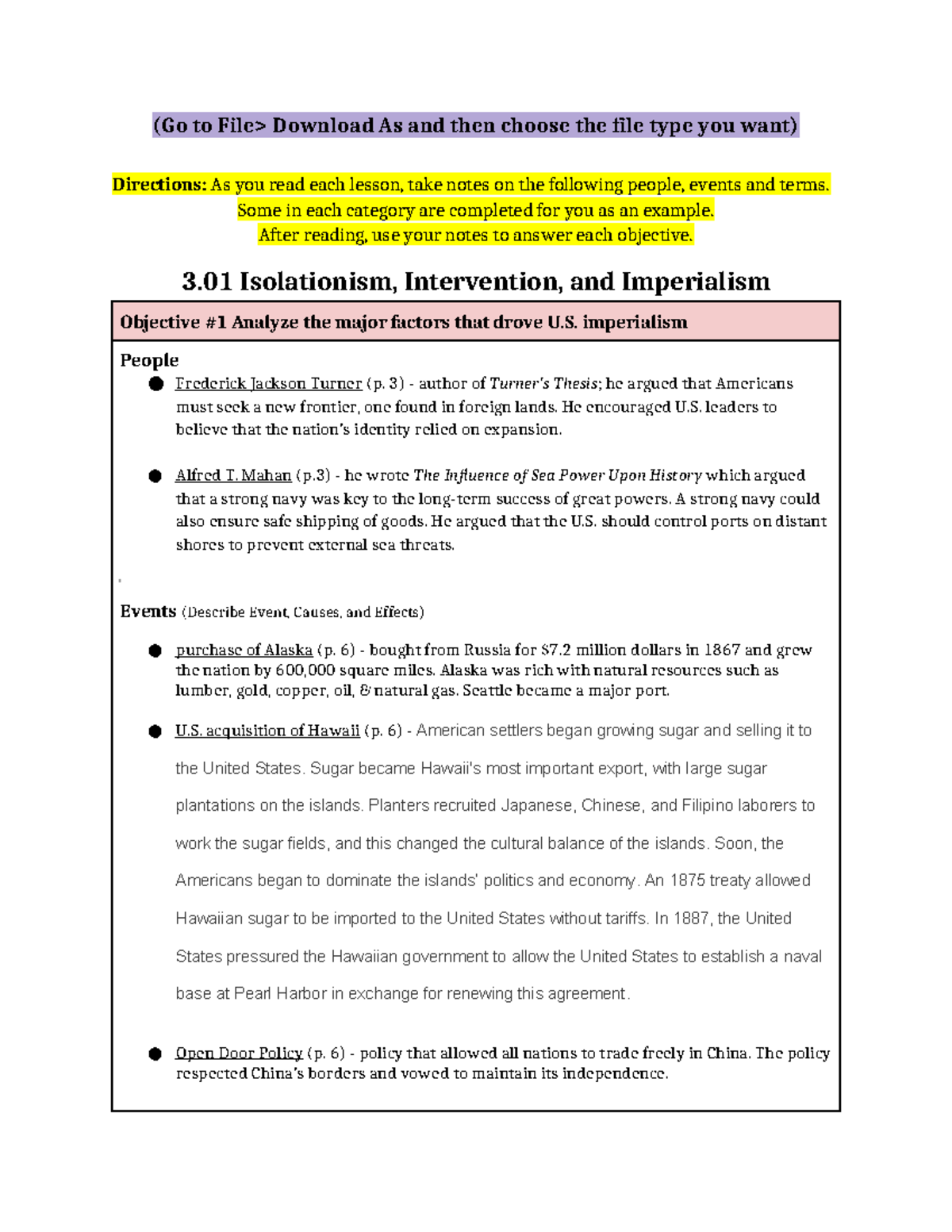 USH module 3 notes notes - (Go to File> Download As and then choose the ...