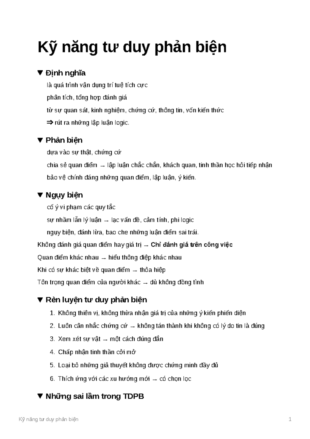 K nng t duy phn bin - Tóm tắt nội dung - Kỹ năng tư duy phản biện 1 Kỹ năng tư duy phản biện ịnh ...