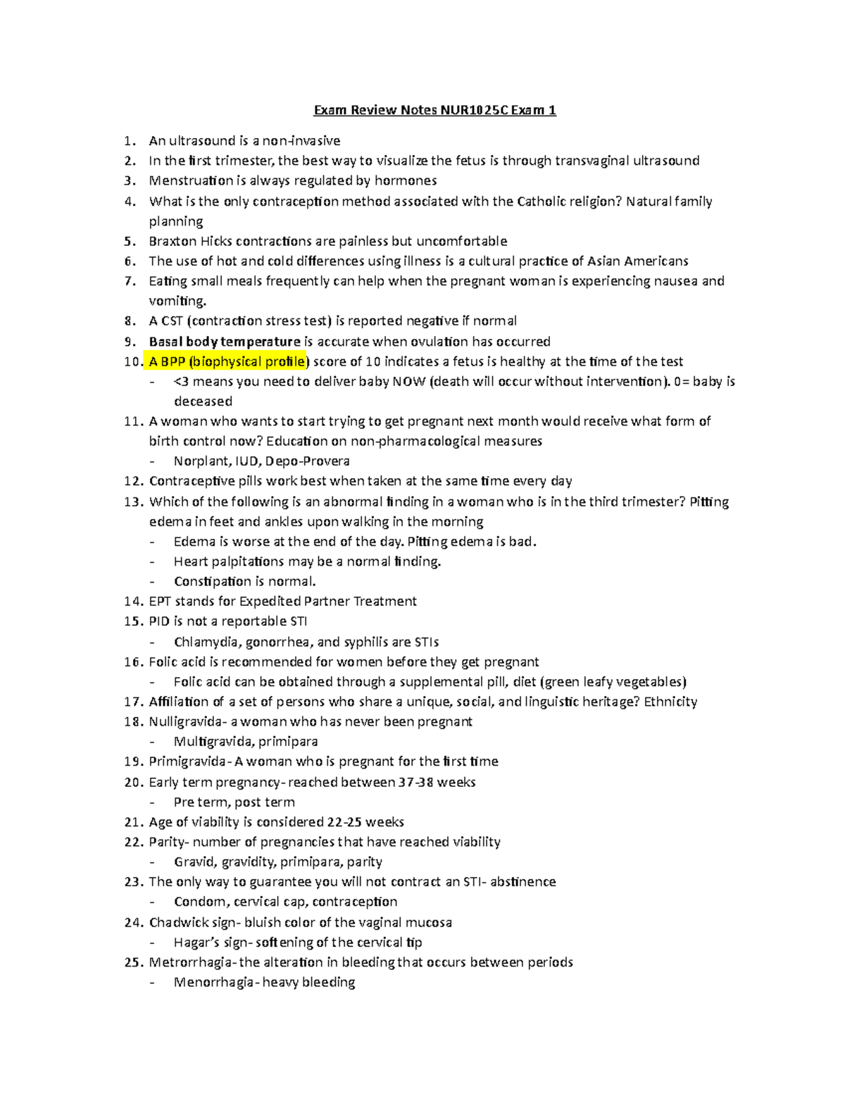 Exam Review Notes - These topics will help you focus on what to study ...