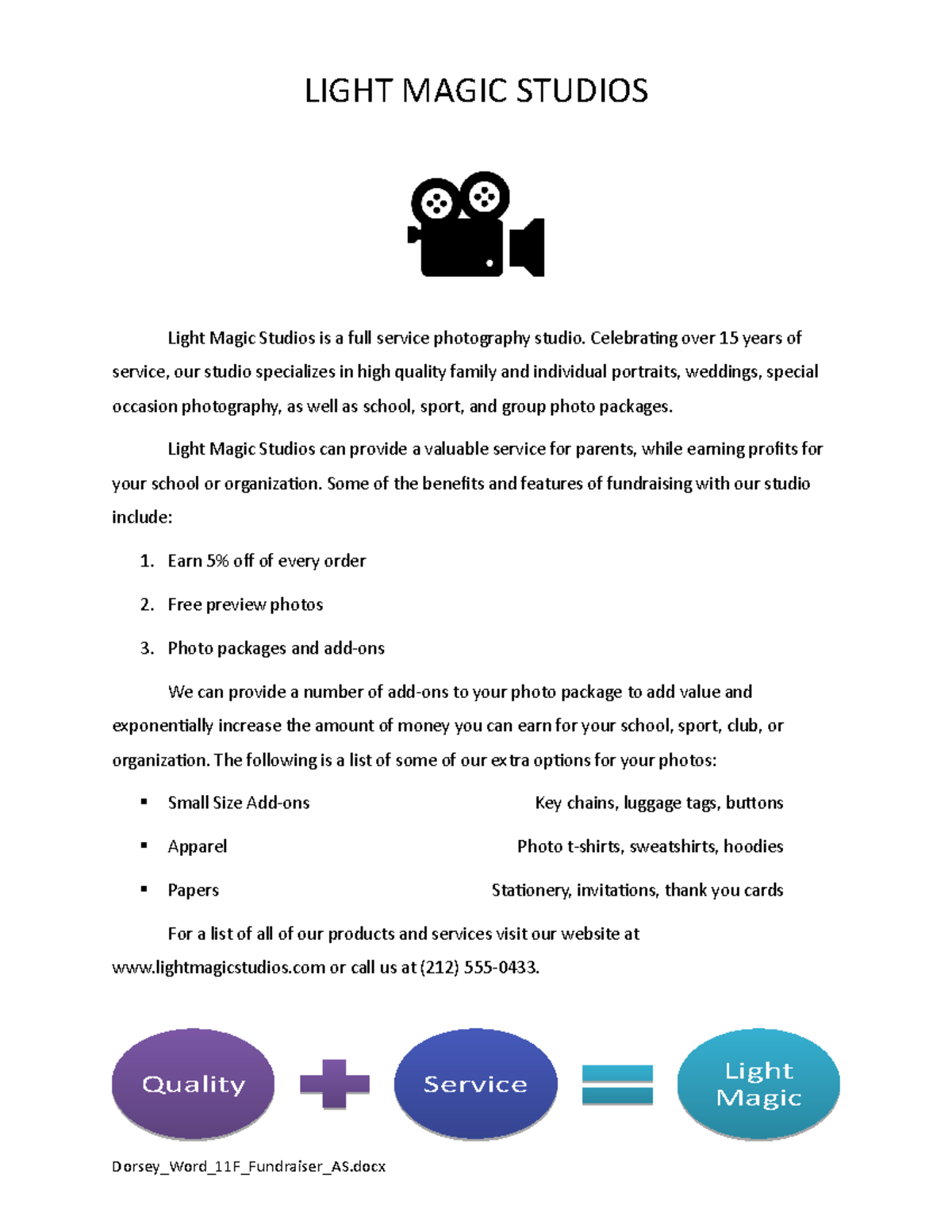 Dorsey Word 11F Fundraiser AS - LIGHT MAGIC STUDIOS Light Magic Studios ...