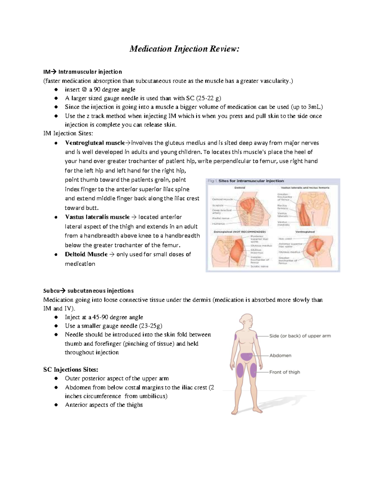 Medication Injection Review - Medication Injection Review: IM→ ...