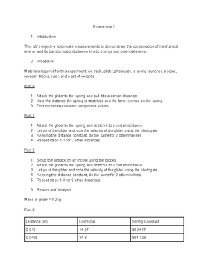 Experiment 1 - sssssss - Experiment 1 Part 1 Introduction This lab’s objective is to find out ...