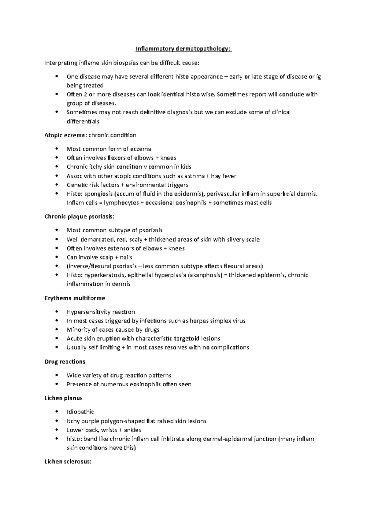 Skin patholgy notes - Inflammatory dermatopathology: Interpreting ...