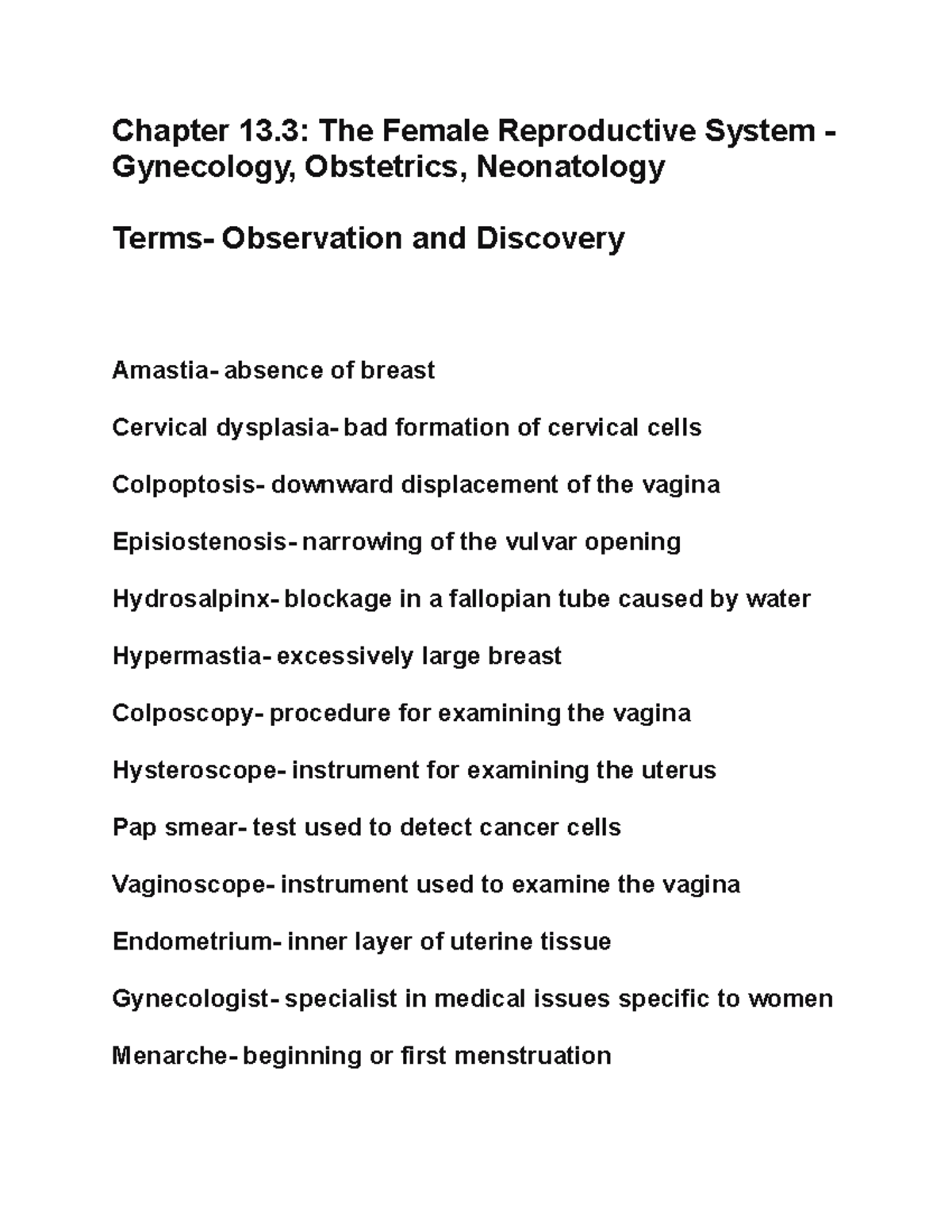 Chapter 13.3- The Female Reproductive System - Gynecology, Obstetrics ...