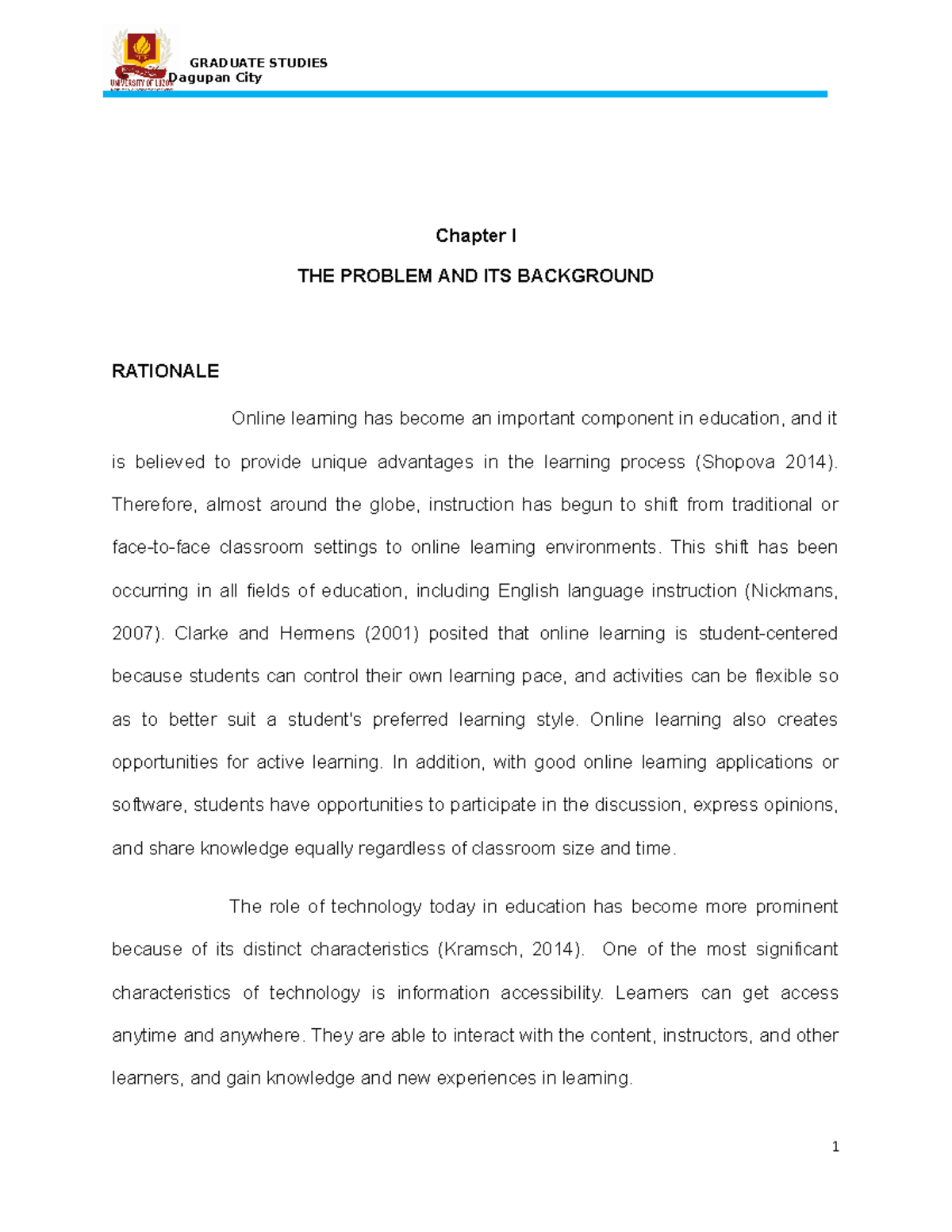 1stprinted for outline defense - Chapter I THE PROBLEM AND ITS ...