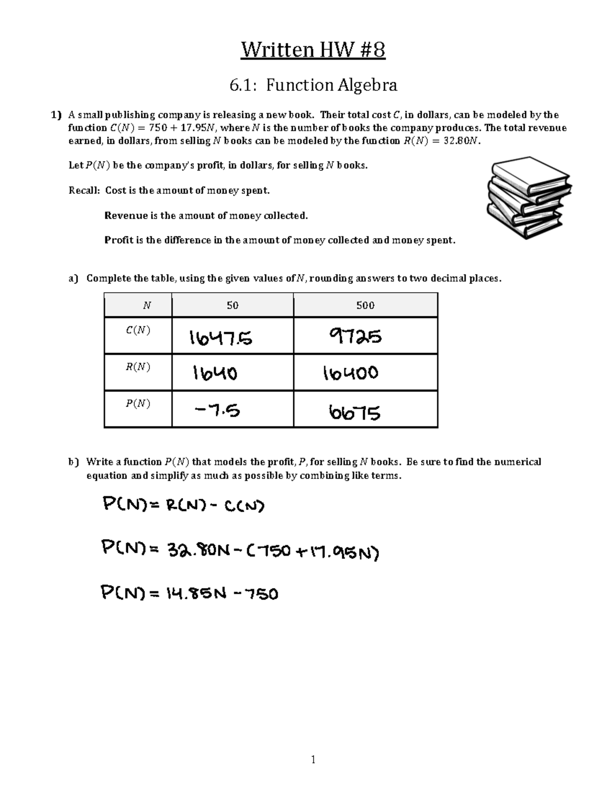 Math 111Z Written HW#8 - finished week 8 homework - Written HW # 8 6 ...