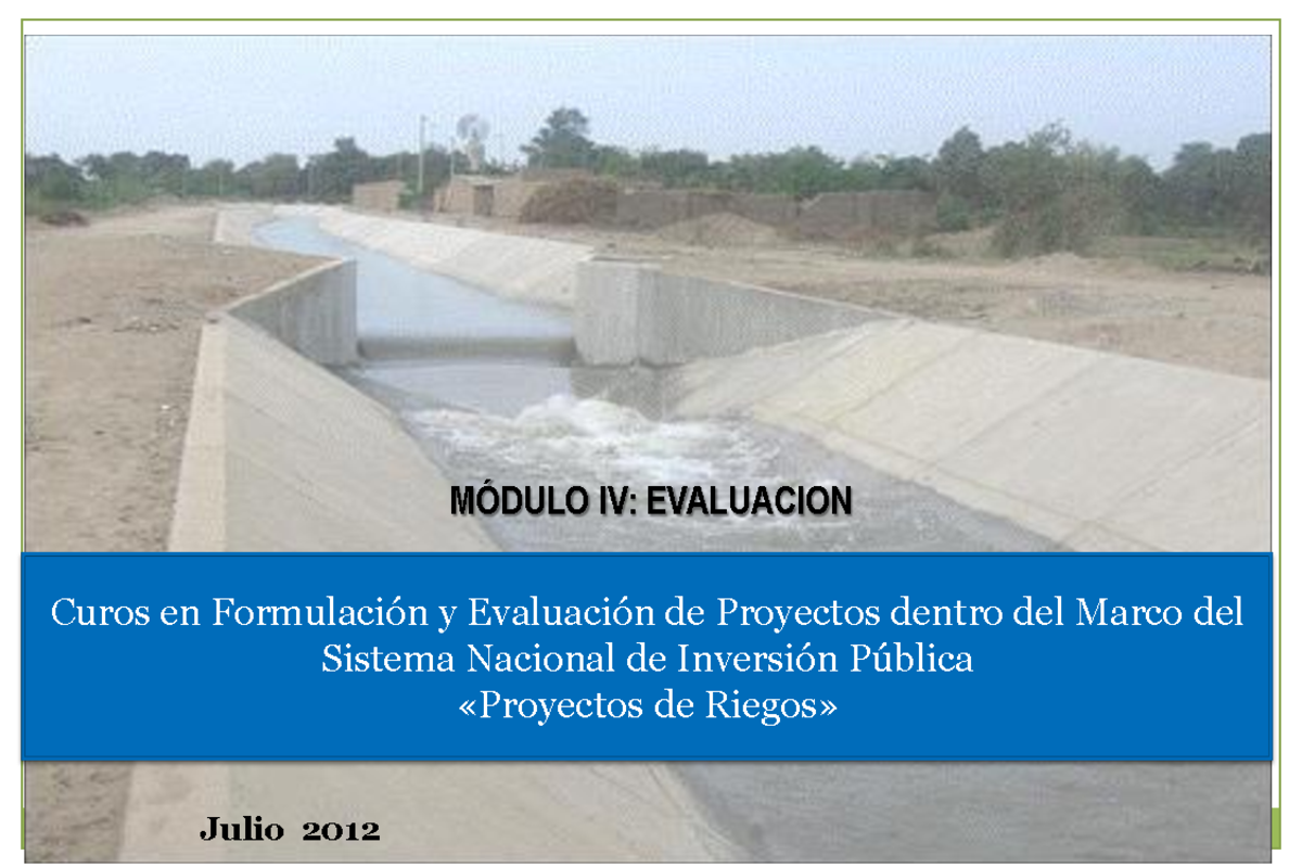 4 Evaluaci Riegos - M”DULO IV: EVALUACION Curos en FormulaciÛn y EvaluaciÛn de Proyectos dentro ...