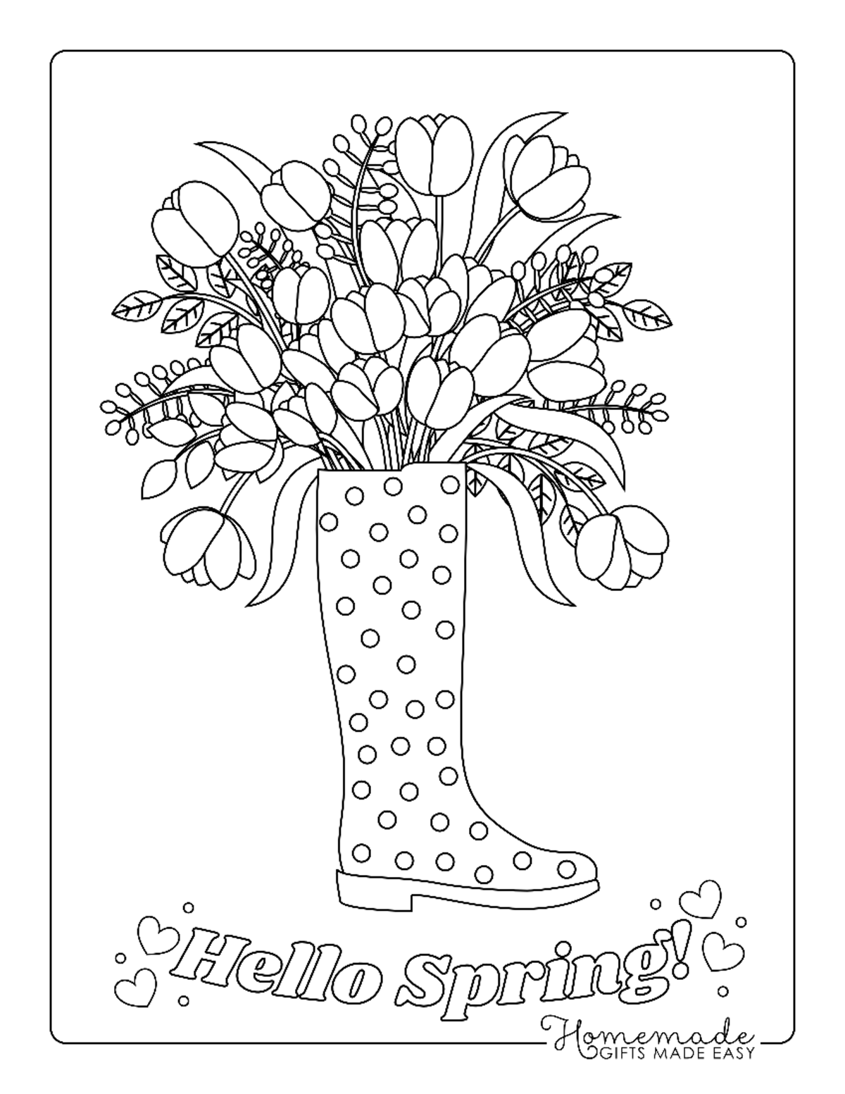 Spring coloring pages spotted rain boots spring flowers - ARS 326 - Studocu