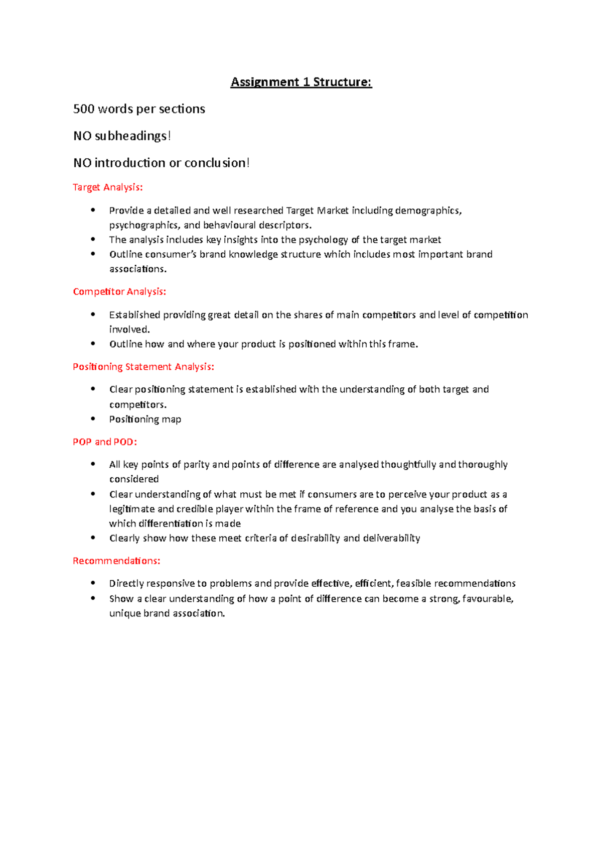 2021 Assignment 1 Structure - Assignment 1 Structure: 500 words per ...