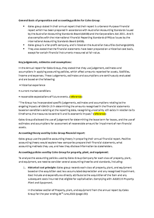 ACC603 A2 Case study Part A and Part B - ACC603 Advanced Financial ...