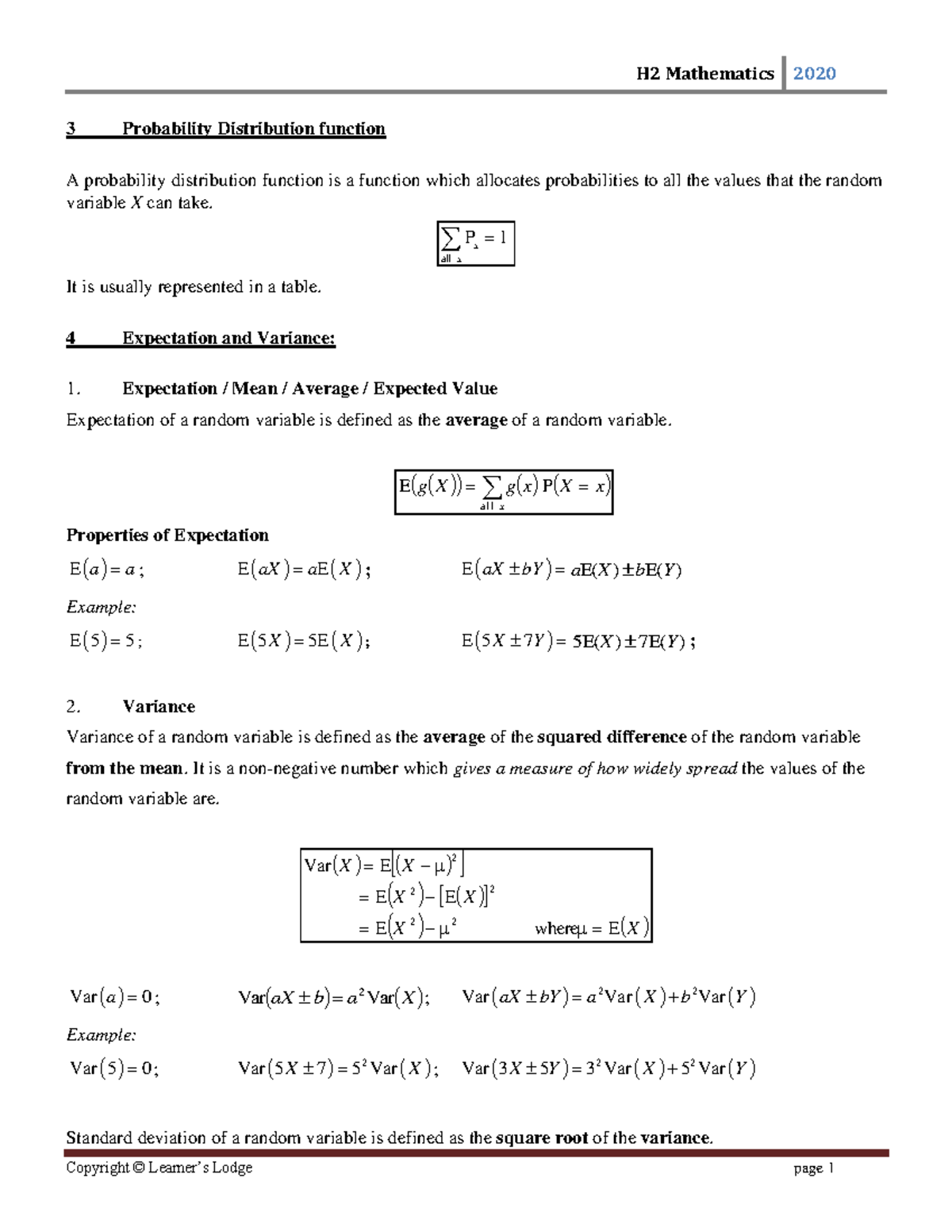 DRV, binomial, Normal summary - 3 Probability Distribution function A ...