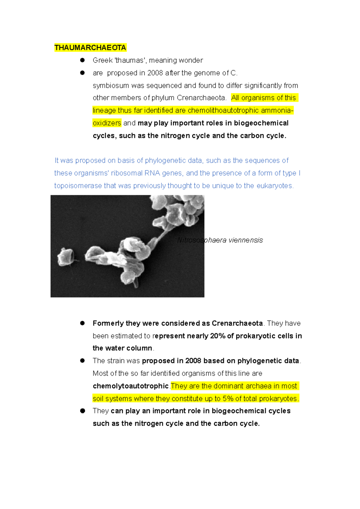 Thaumarchaeota - THAUMARCHAEOTA Greek 'thaumas', meaning wonder are ...