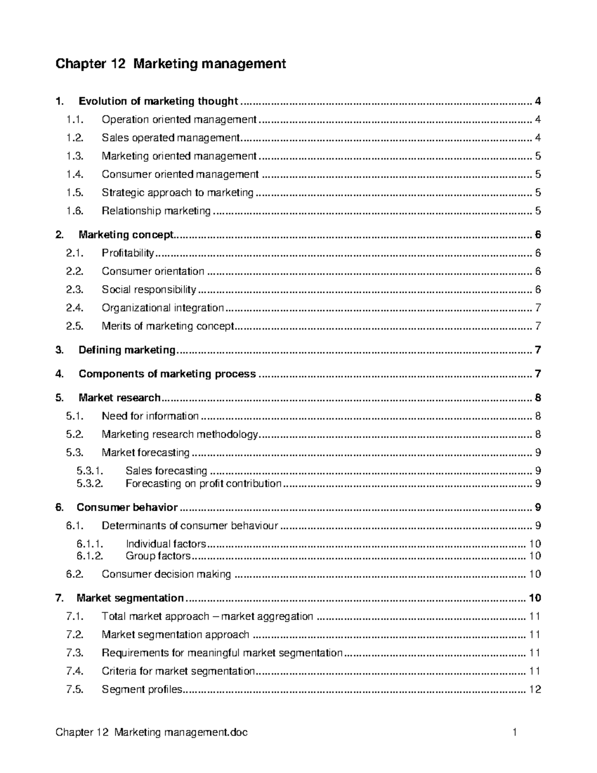 MNB1601- Notes-Chapter 12 marketing management - Chapter 12 Marketing ...