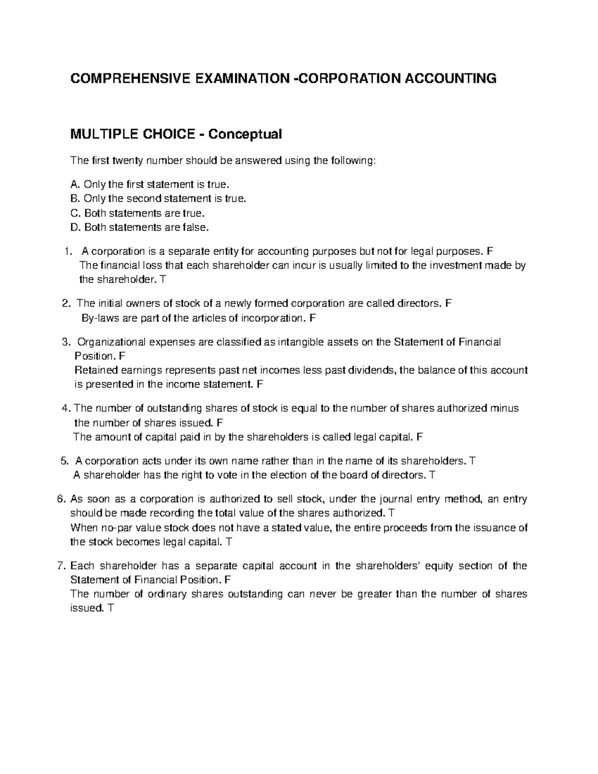 Advanced Financial Accounting and Reporting - COMPREHENSIVE EXAMINATION ...