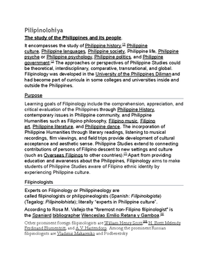 Plnhyaenglsh - a PowerPoint of our lesson - Pilipinolohiya The study of ...