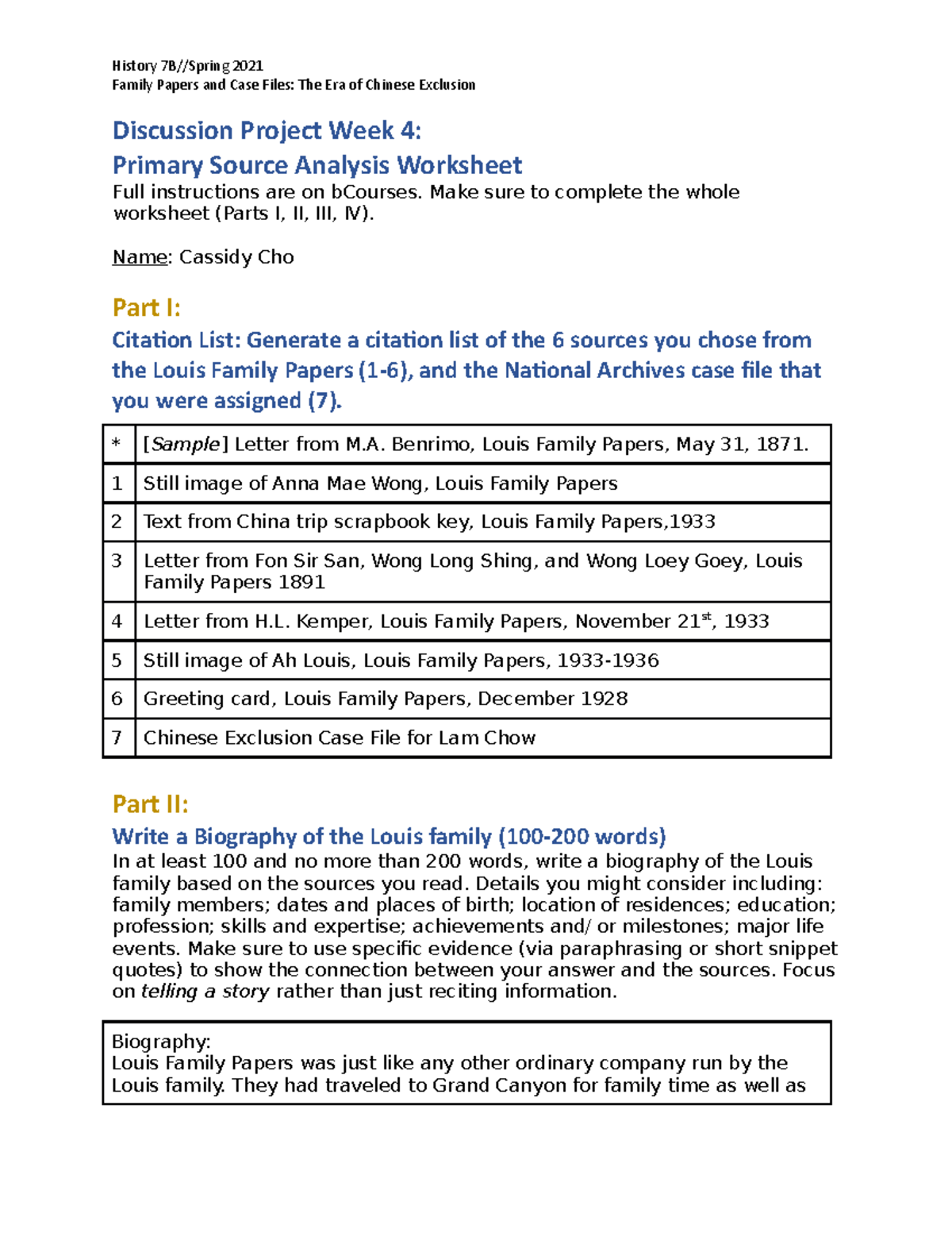 DP Week 4 Primary Source Worksheet - History 7B//Spring 2021 Family ...