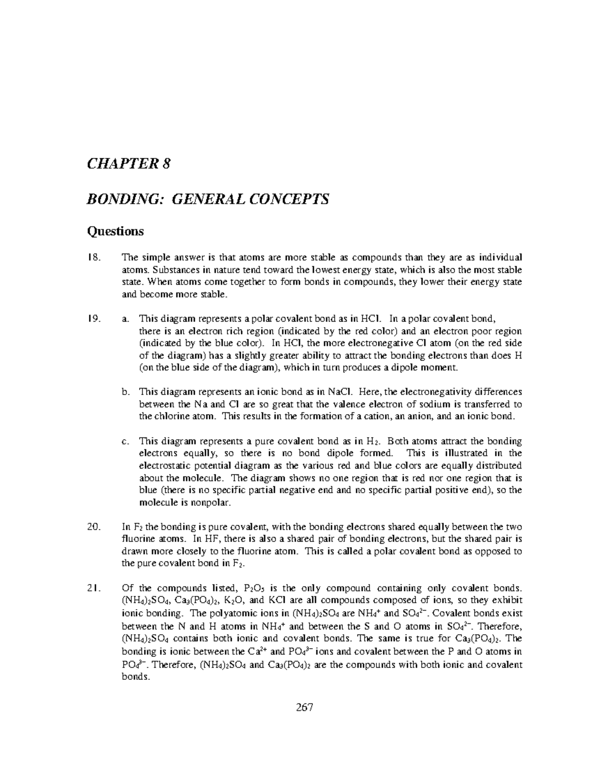 Ch08-10e - Solution - 267 CHAPTER 8 BONDING: GENERAL CONCEPTS Questions ...