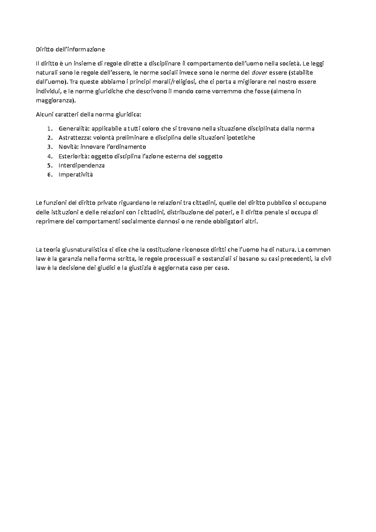 Diritto intro - Diritto dell’informazione Il diritto è un insieme di ...