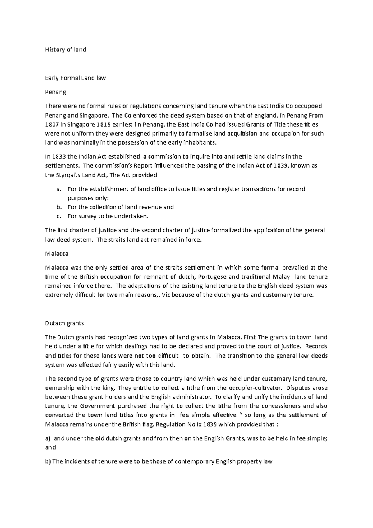 History of land - land law lecture notes for references only - History ...