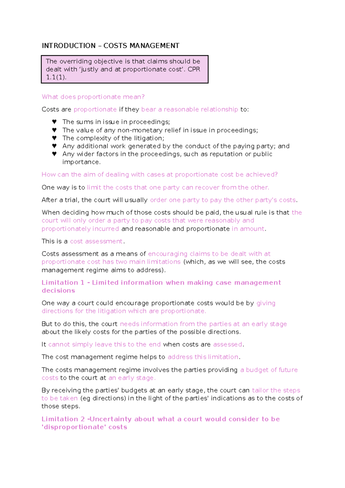 11. Introduction - costs management - INTRODUCTION – COSTS MANAGEMENT ...