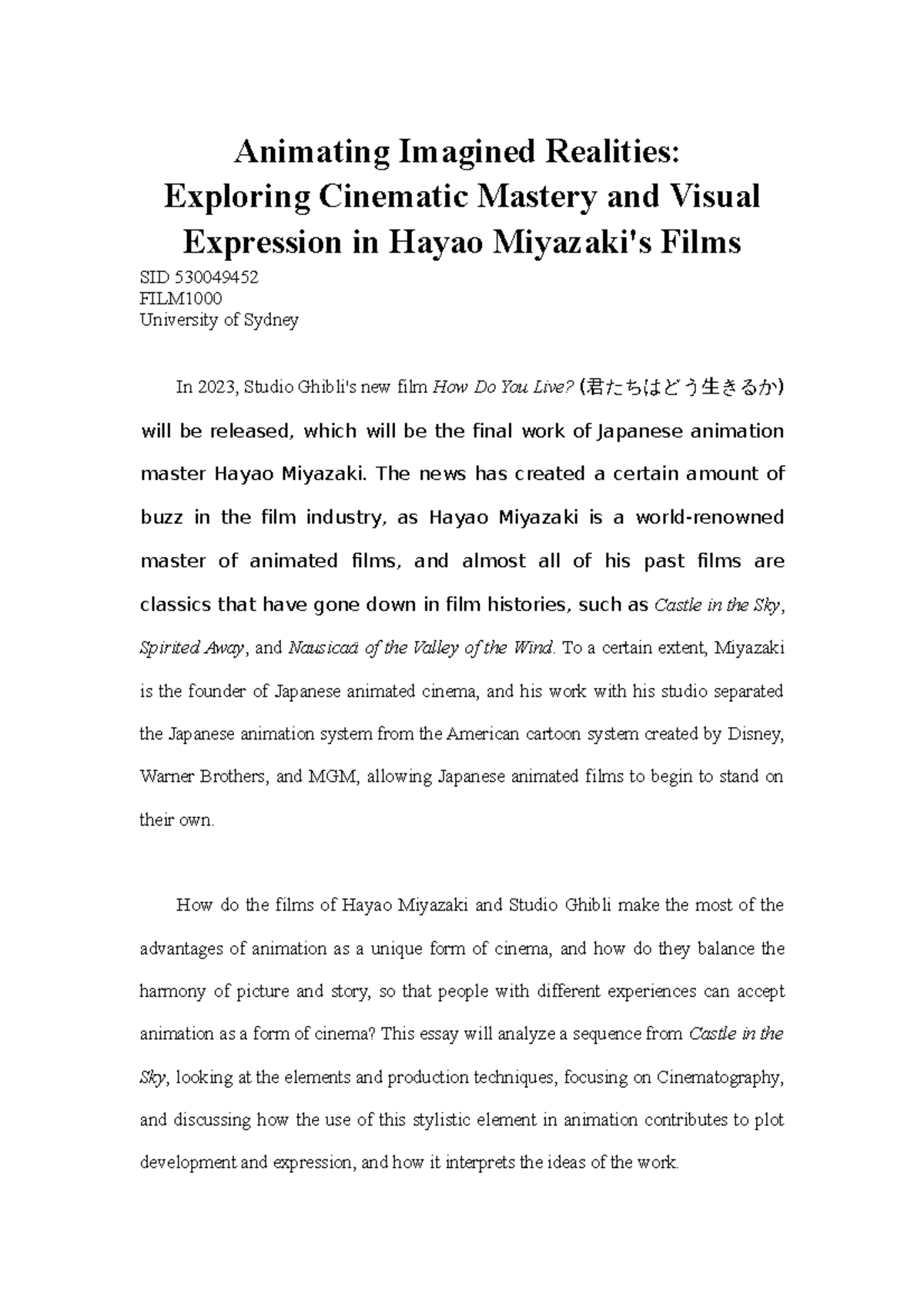 Animating Imagined Realities - Animating Imagined Realities: Exploring ...