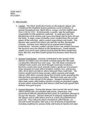 D266- Task 1 - D266 Task 1 pass - 1 World History D Task 1: Culture and ...