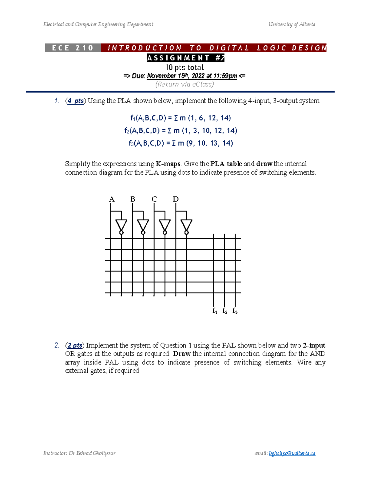 ECE Assignment #101 - Electrical and Computer Engineering Department ...
