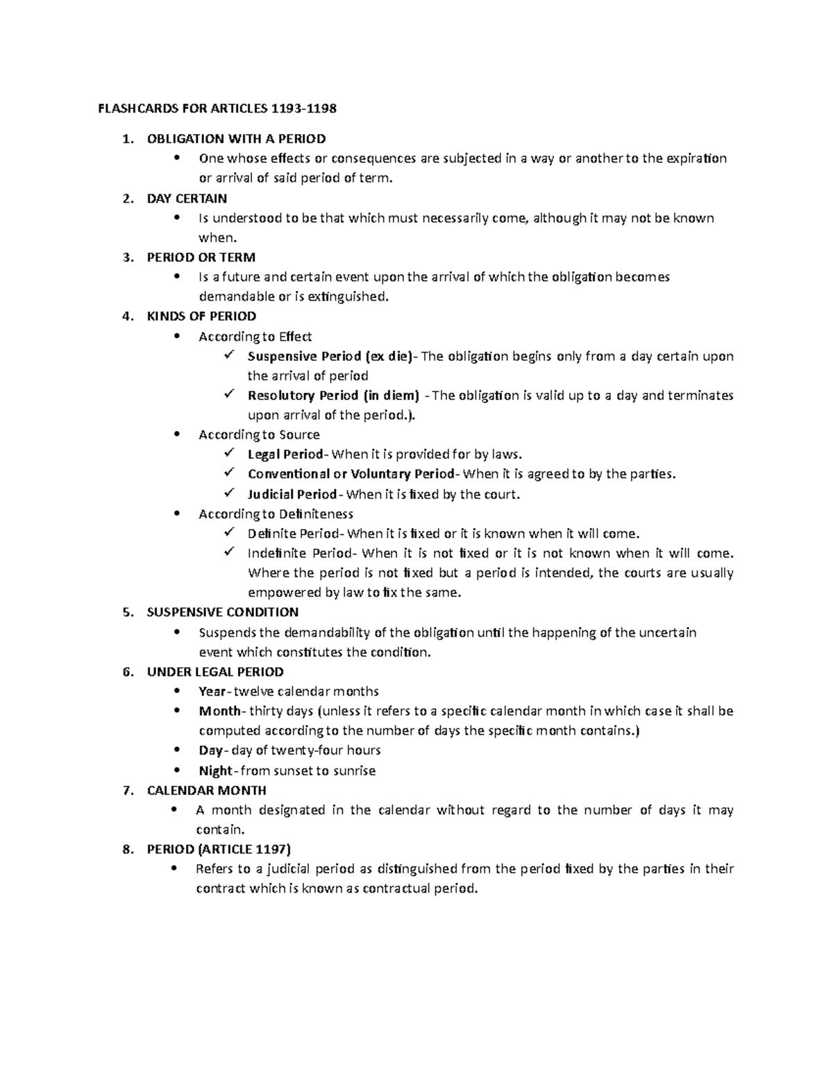 Flashcards FOR Articles 1193-1198 - FLASHCARDS FOR ARTICLES 1193- 1 ...